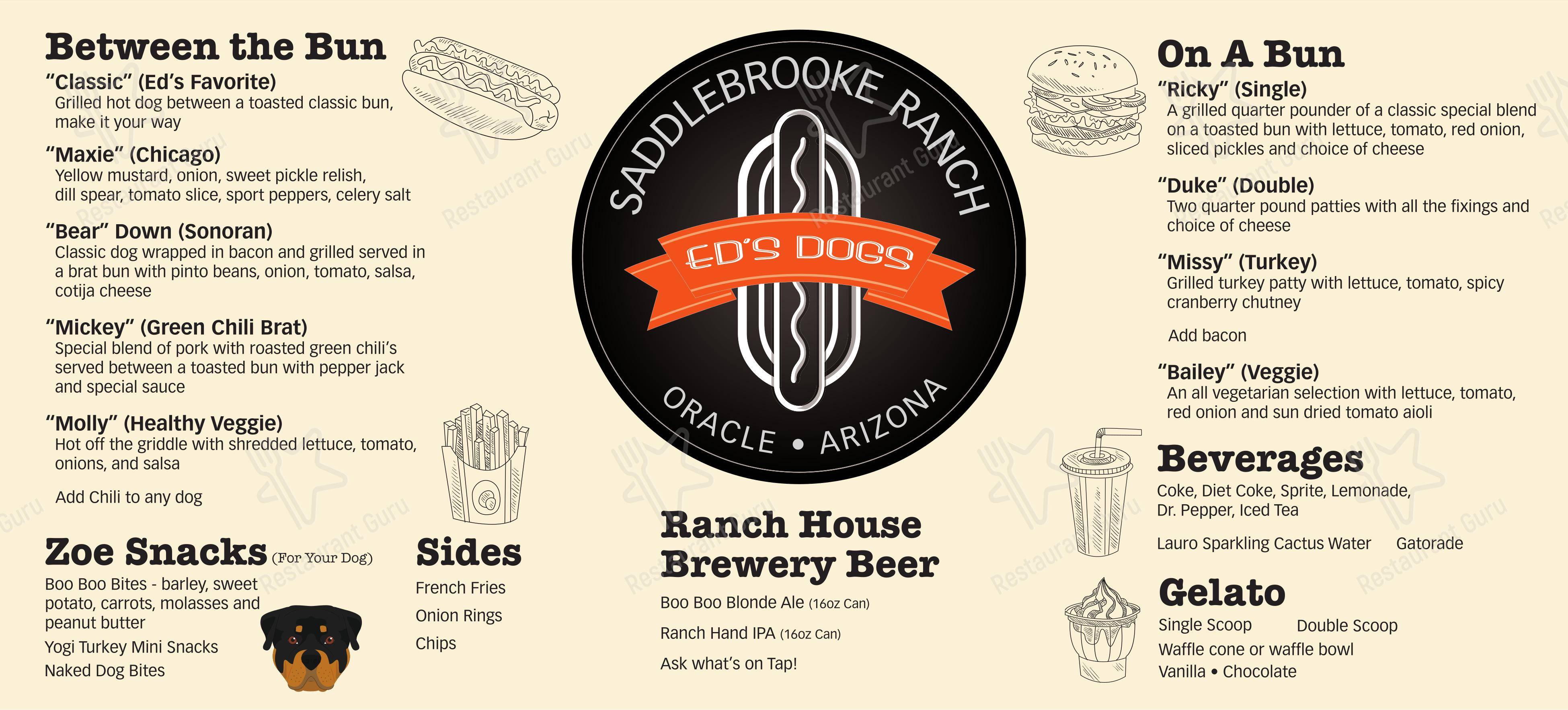 Menu at SaddleBrooke Ranch Club House, Tucson