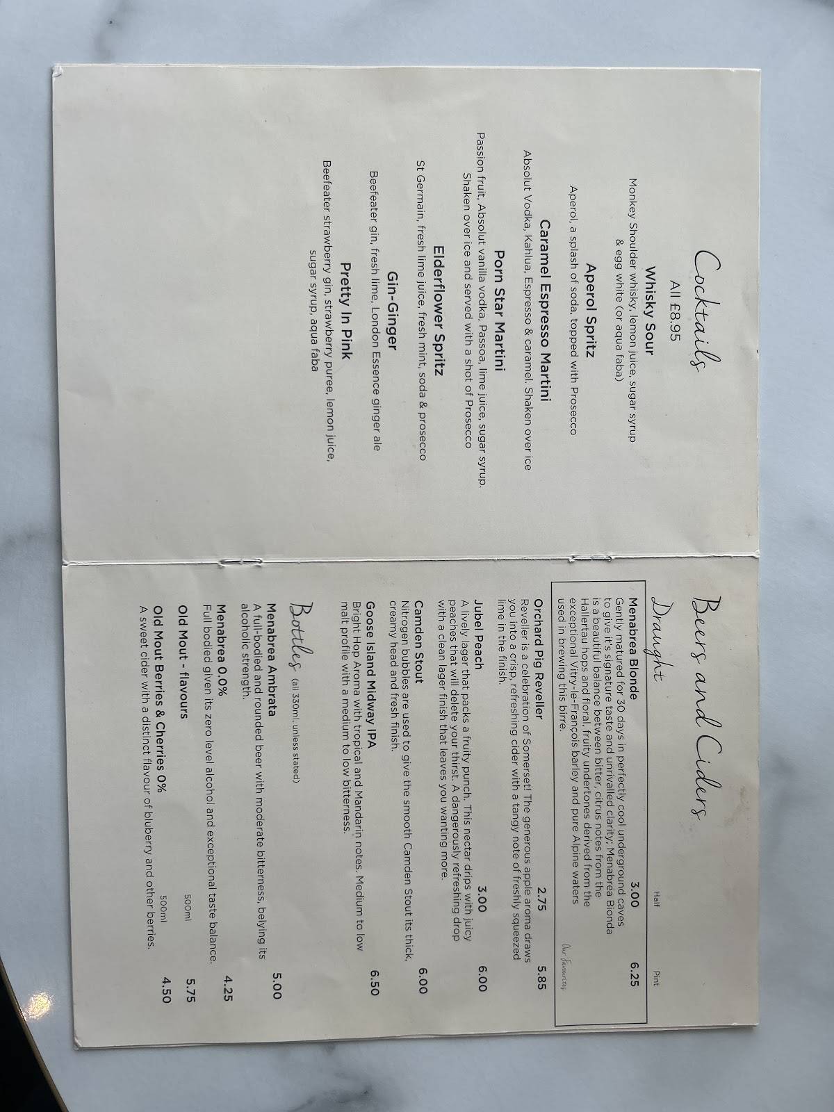 Menu at Sage & vine restaurant, Carlisle
