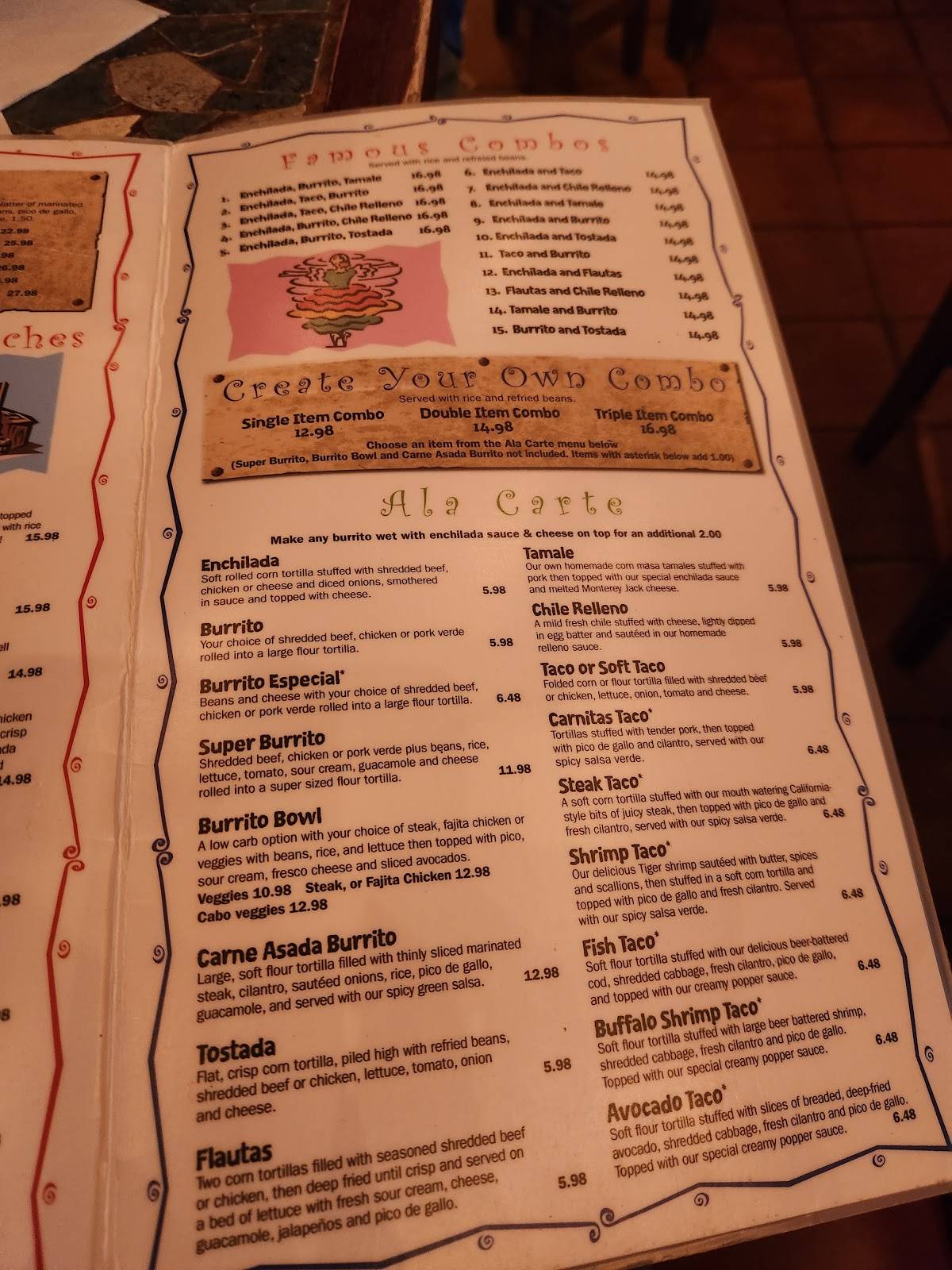 Menu at Sagebrush Cantina restaurant, Fenton, Fenton Rd