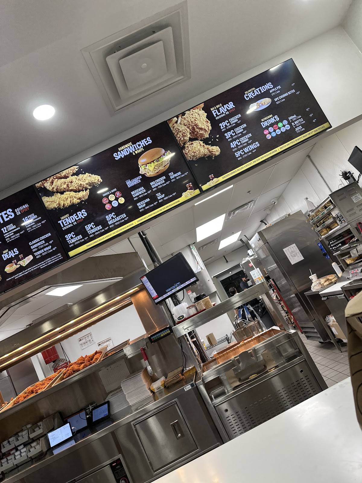 Menu at Church's Texas Chicken restaurant, St. Catharines