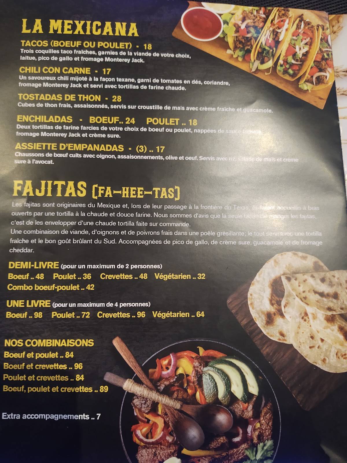 Menu au Restaurant Texas Star, Saint-Eustache, 477 25e Av