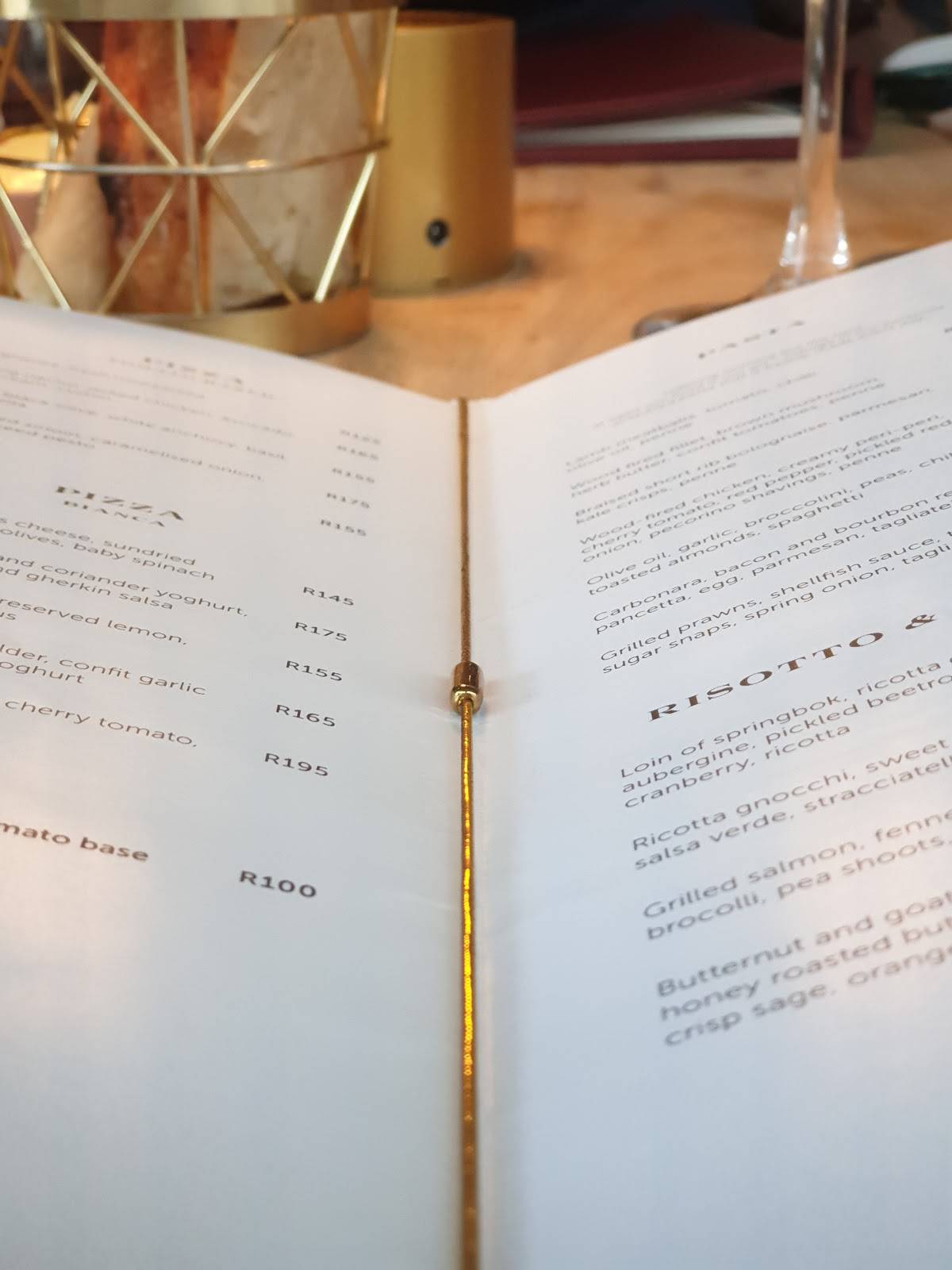 Menu at Saint Restaurant, Sandton