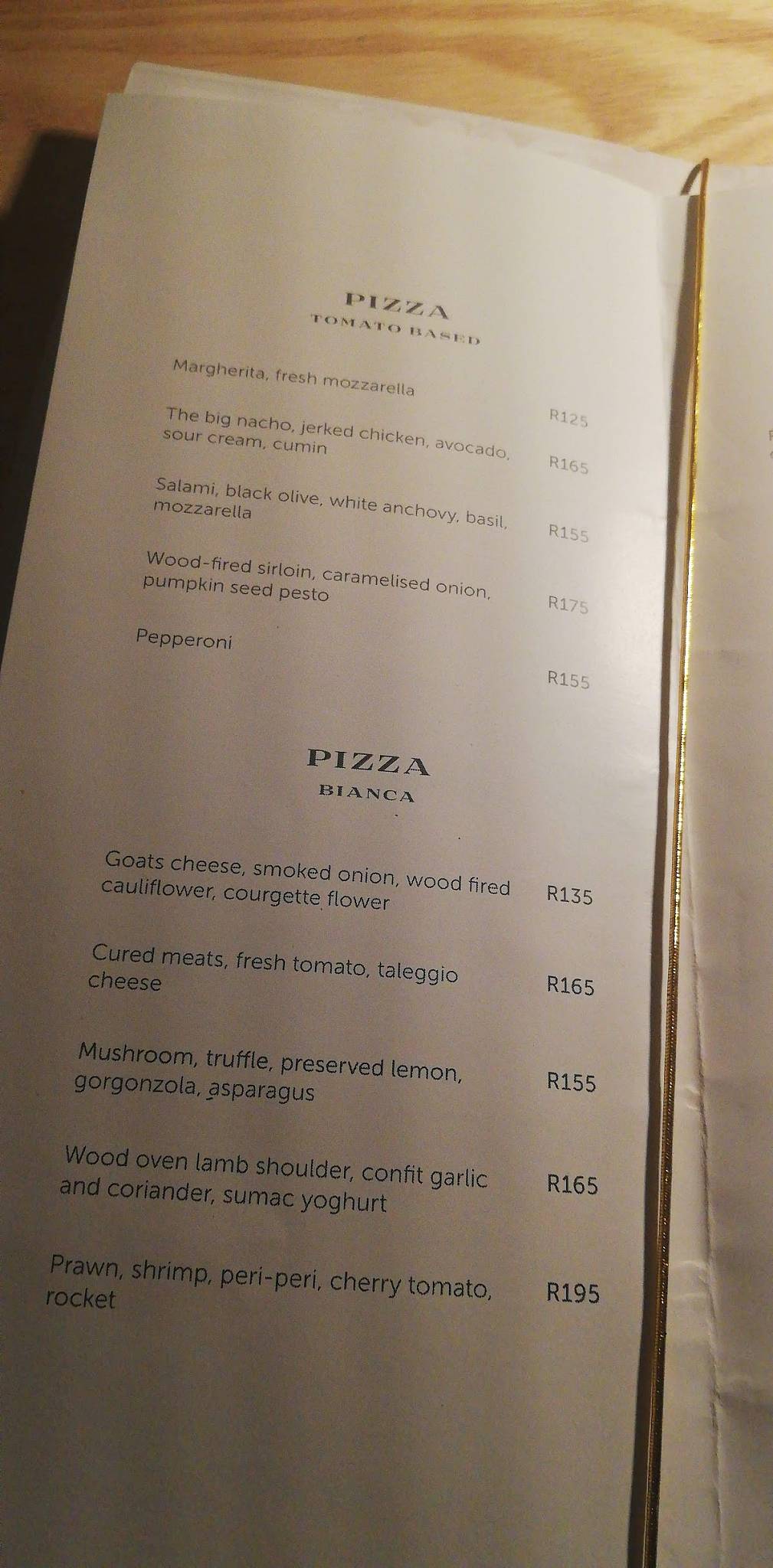 Menu at Saint Restaurant, Sandton