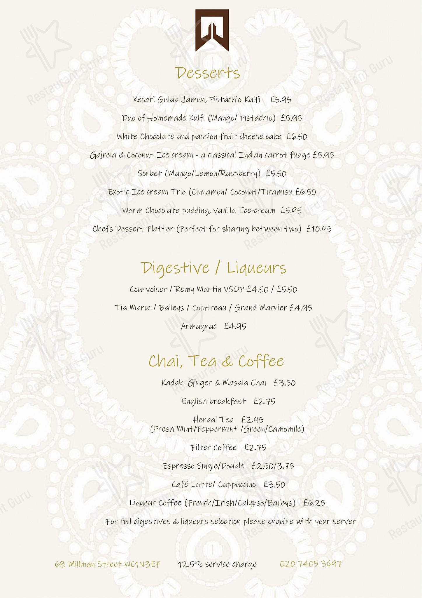 Menu at Salaam Namaste Rest-O-Bar, India