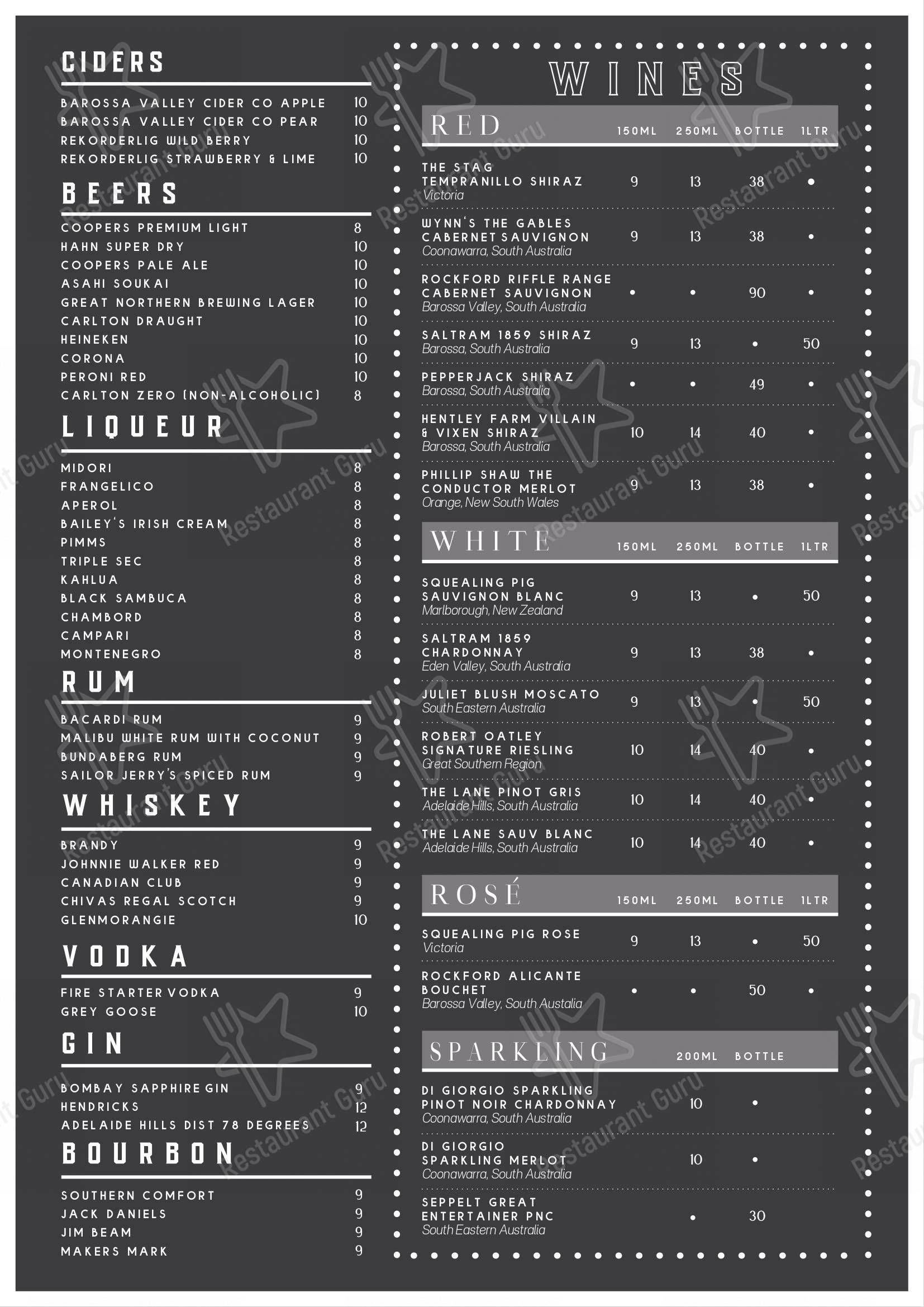 Menu at Saints Kitchen restaurant, Salisbury Park