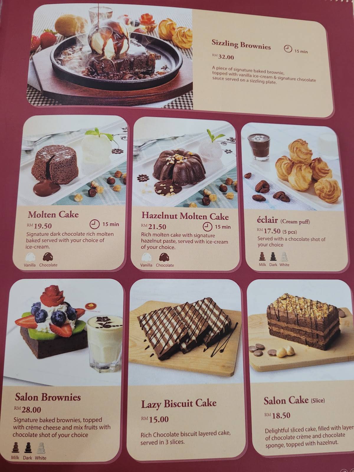 Menu at Salon Du Chocolat, 1 Utama cafe, Petaling Jaya, 1 Utama ...