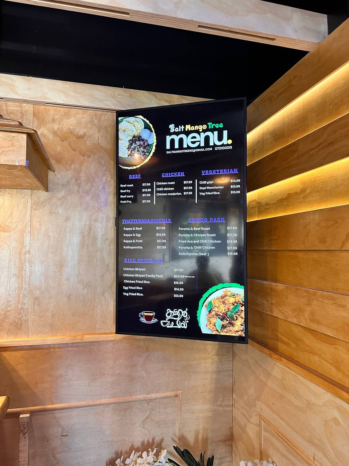 Menu at Salt Mango Tree - South Indian Restaurant, Hamilton