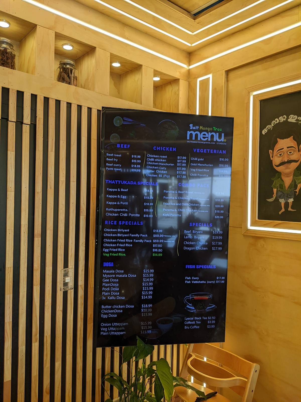 Menu at Salt Mango Tree - South Indian Restaurant, Hamilton