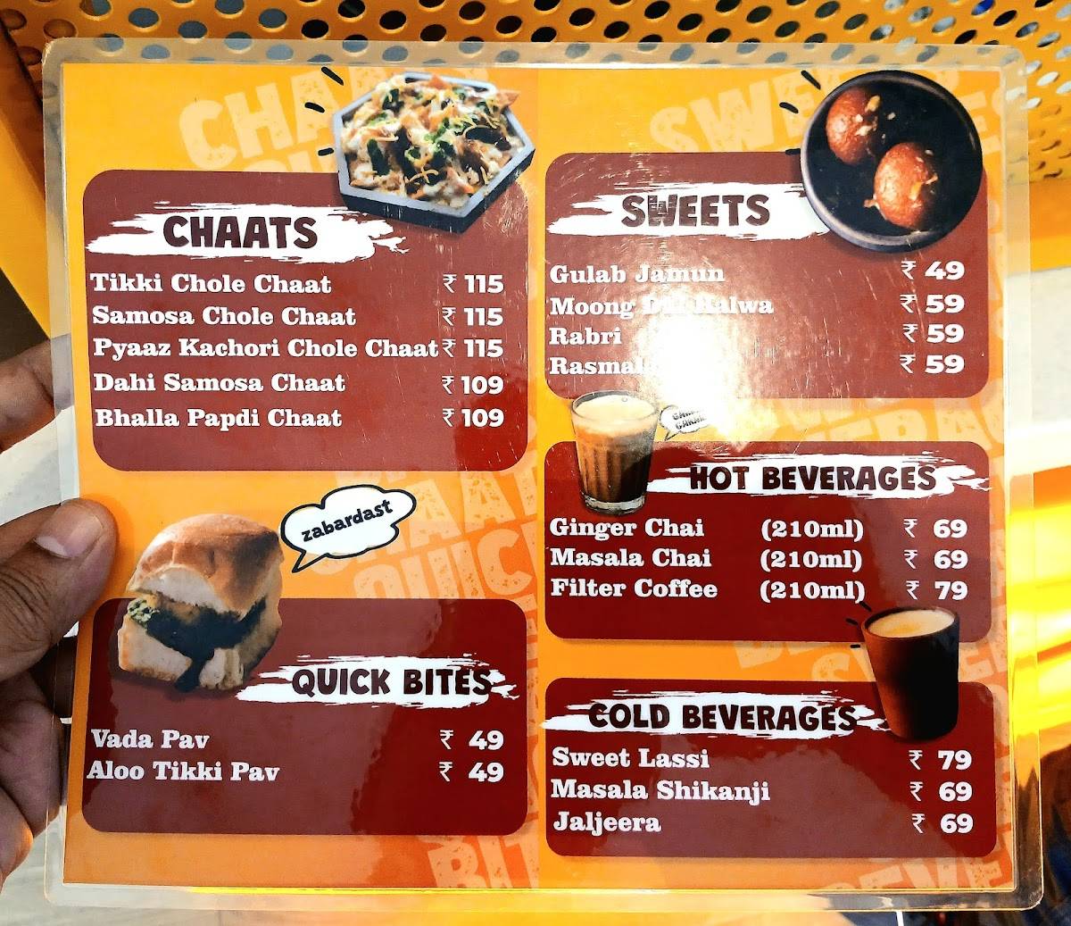 Menu at Samosa singh- Forum Mall, Bengaluru