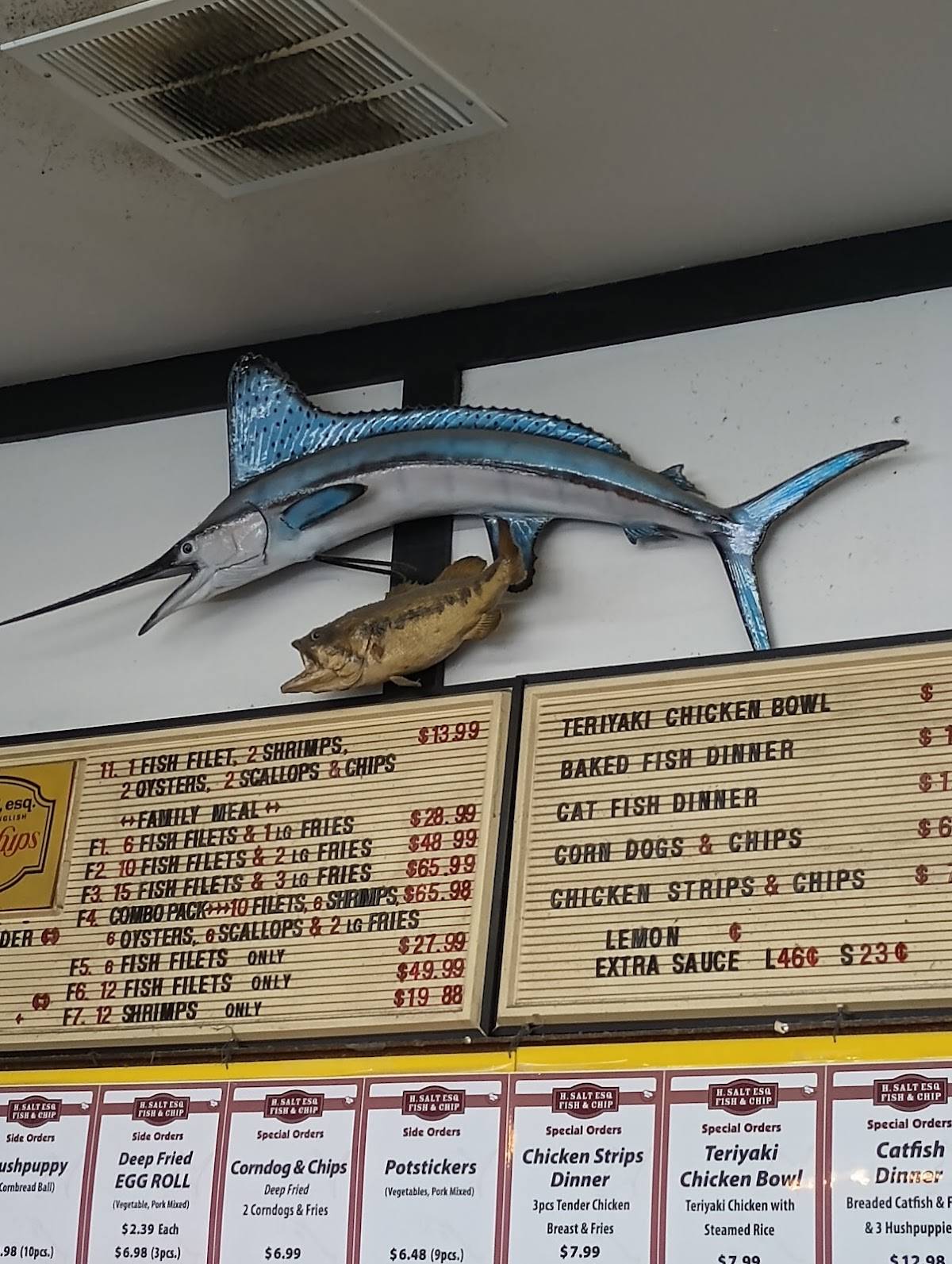 Menu at H. Salt Esq. Fish & Chips restaurant, San Jose