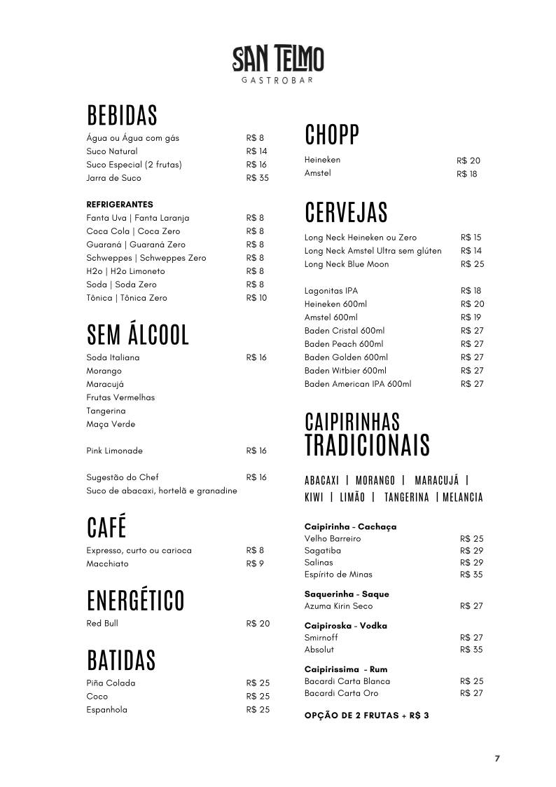 Menu em San Telmo Gastrobar, Barueri, Av. Ipanema