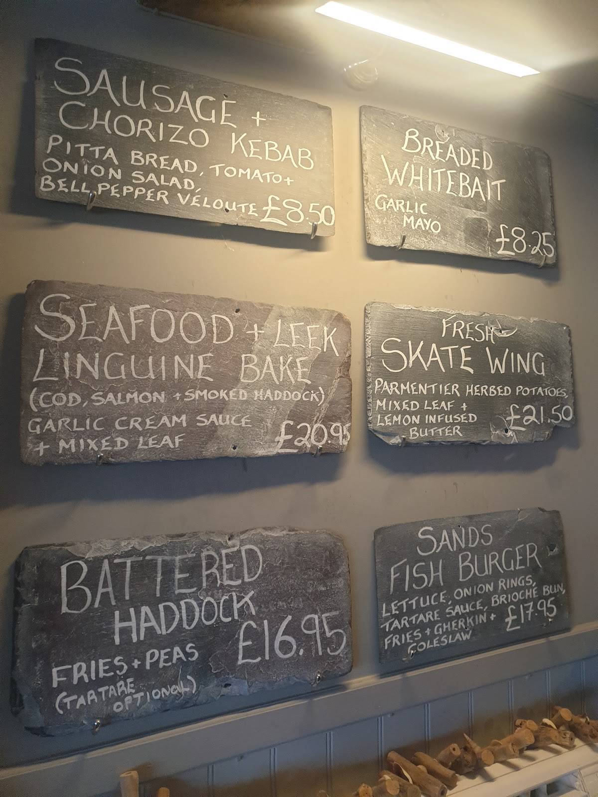 Menu at Sands Restaurant, Wells-next-the-Sea