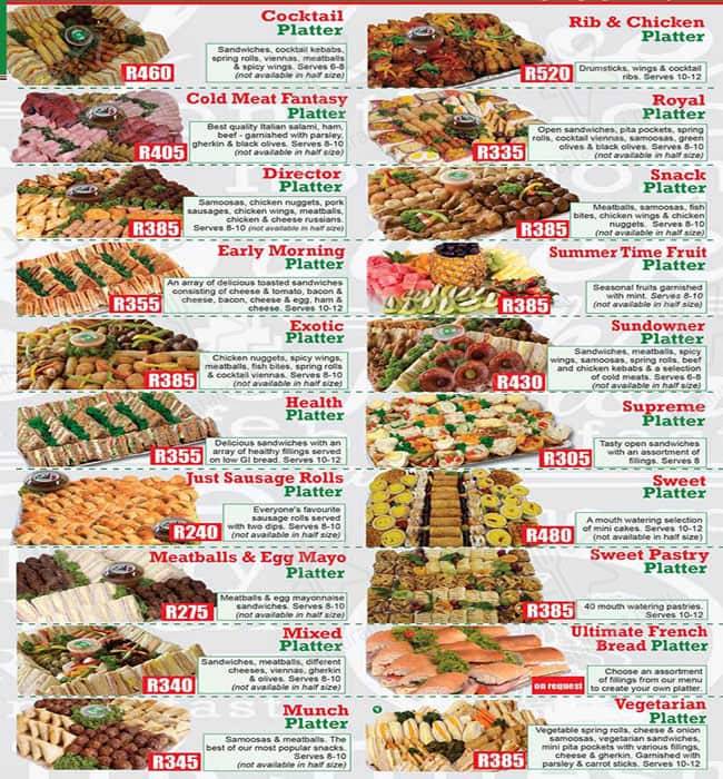 Menu at Sandwich Baron, Johannesburg, Stiemens Street