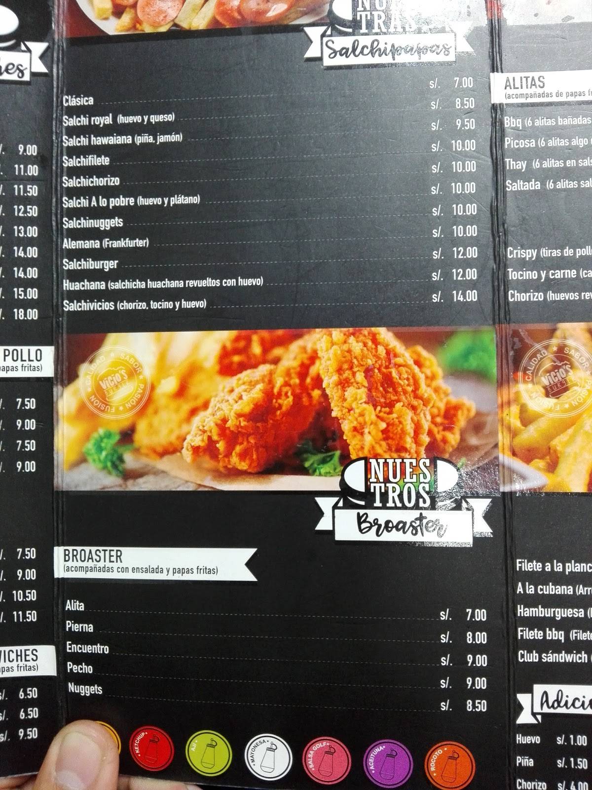 Carta del restaurante Vicio's Burger, Santiago del Surco, Av. Jorge ...