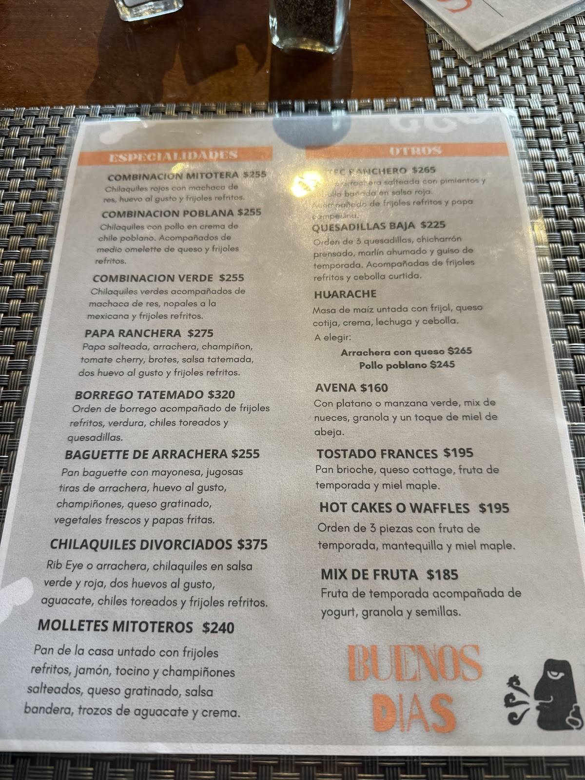 Carta del restaurante Santo Mitote, Ensenada, Macroplaza Del Mar