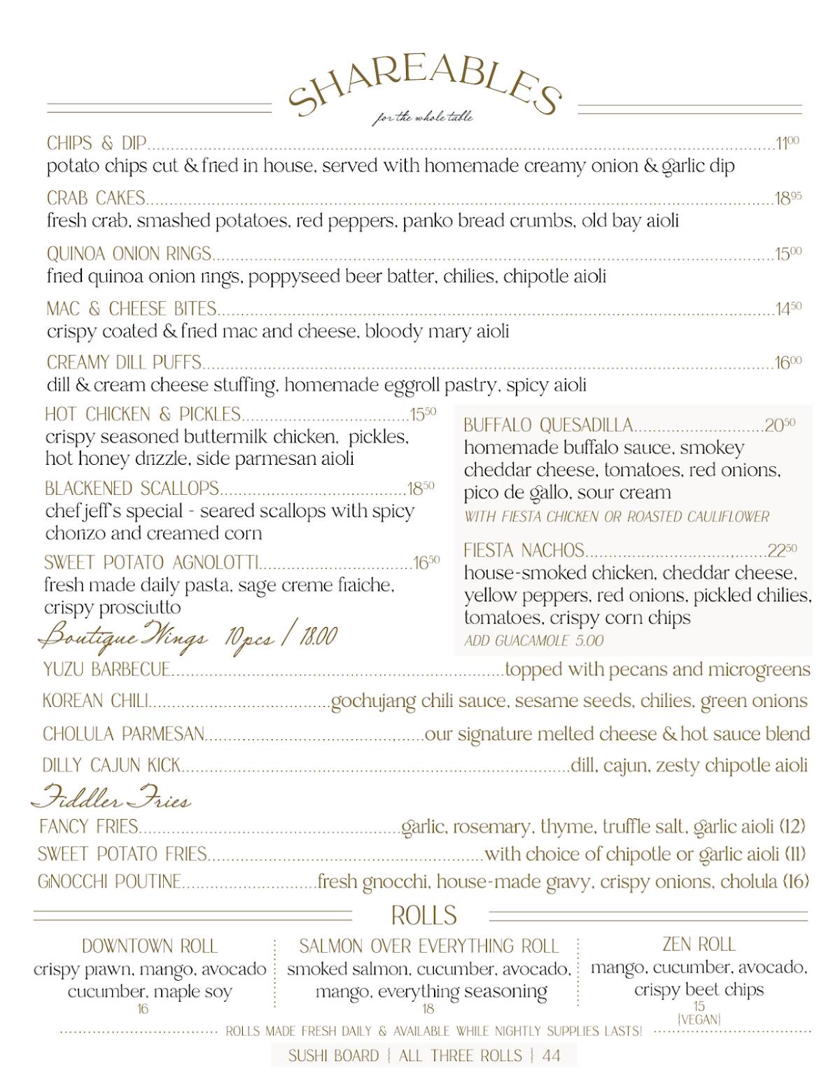 Menu at The Tin Fiddler pub & bar, Sarnia