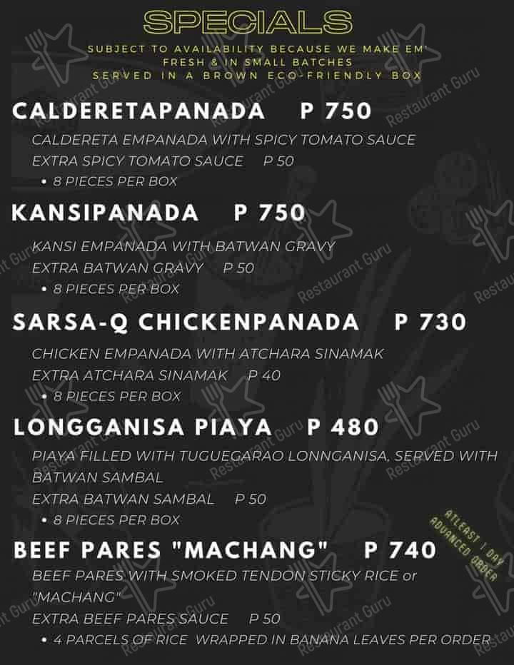 Menu at Sarsá Kitchen + Bar, Makati, 109 Rada