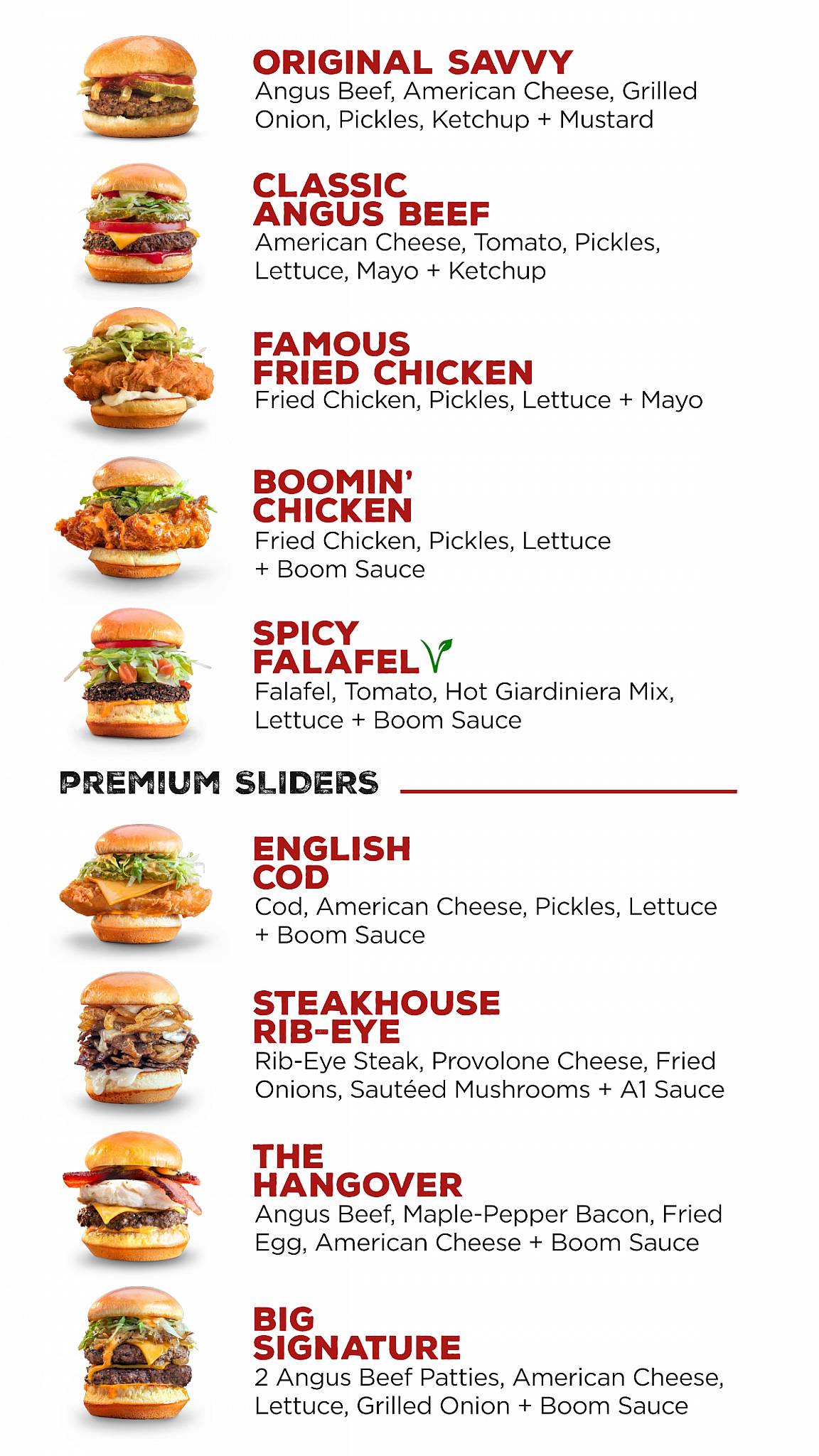 Menu at Savvy Sliders restaurant, Detroit, Livernois