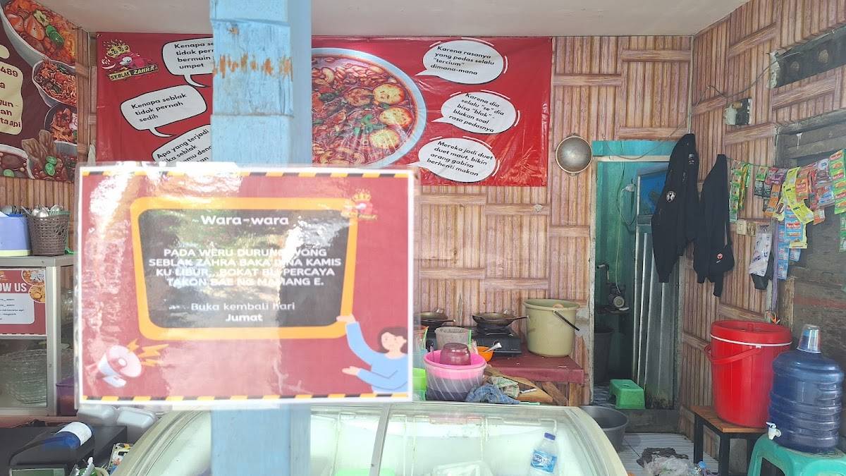 Carta del restaurante Seblak zahra Arjawinangun rel kreta, Arjawinangun