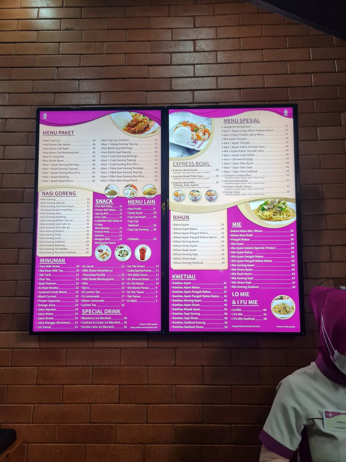 Menu at Solaria restaurant, Semarang, Solaria Java Supermall Lantai 3 ...