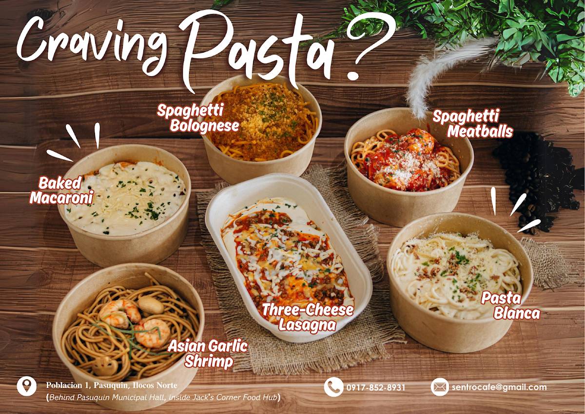 Menu at Sentro Café, Pasuquin