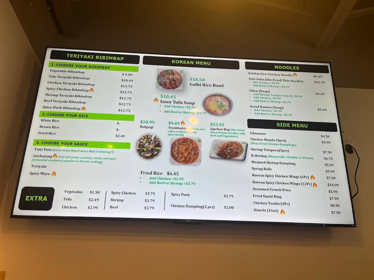 Carta de Seoul Fusion Korean & Poke Bar, Cockeysville