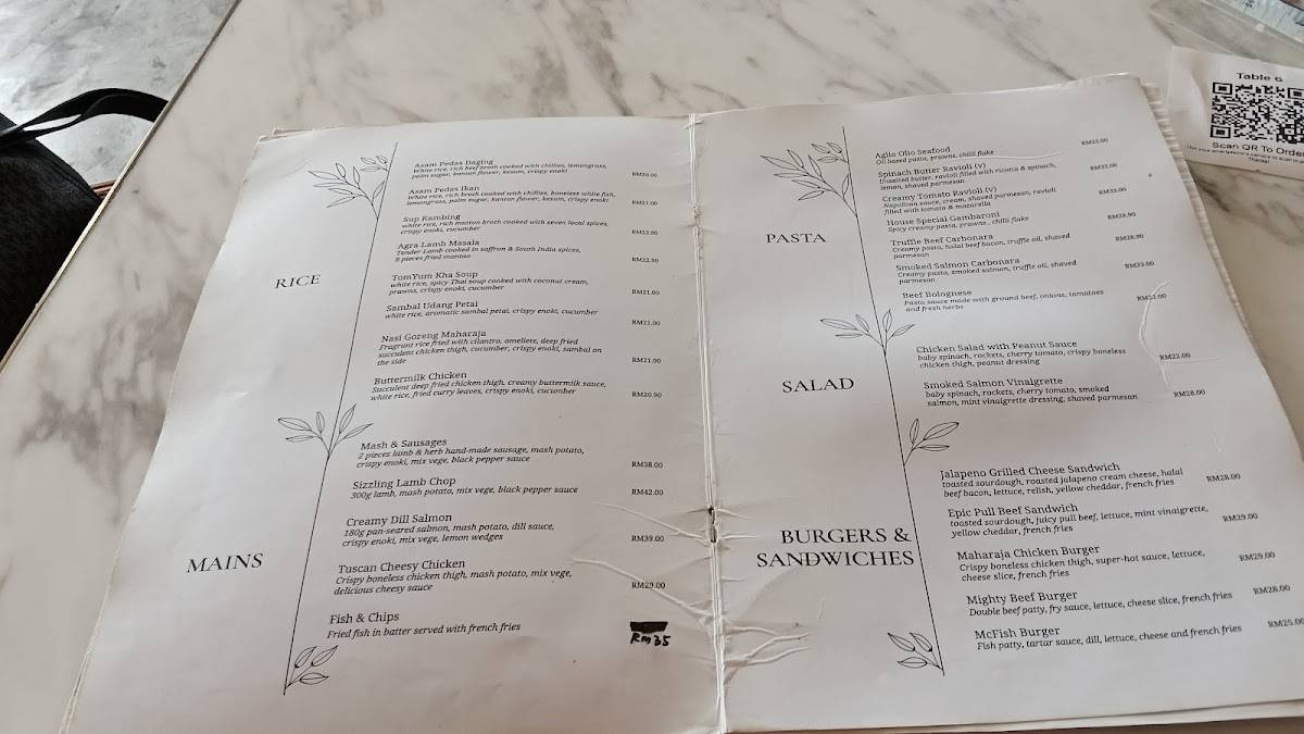 Carta del restaurante Seroja by Kayan, Kajang