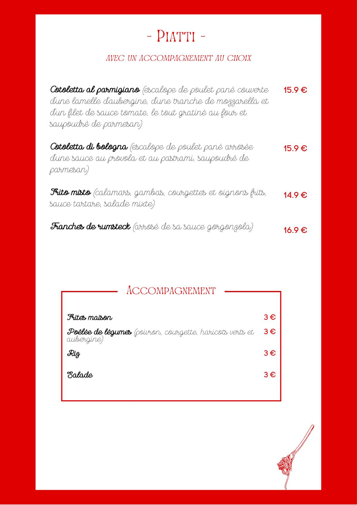 Menu au Sette Otto Sei - Restaurant Italien, Thiais