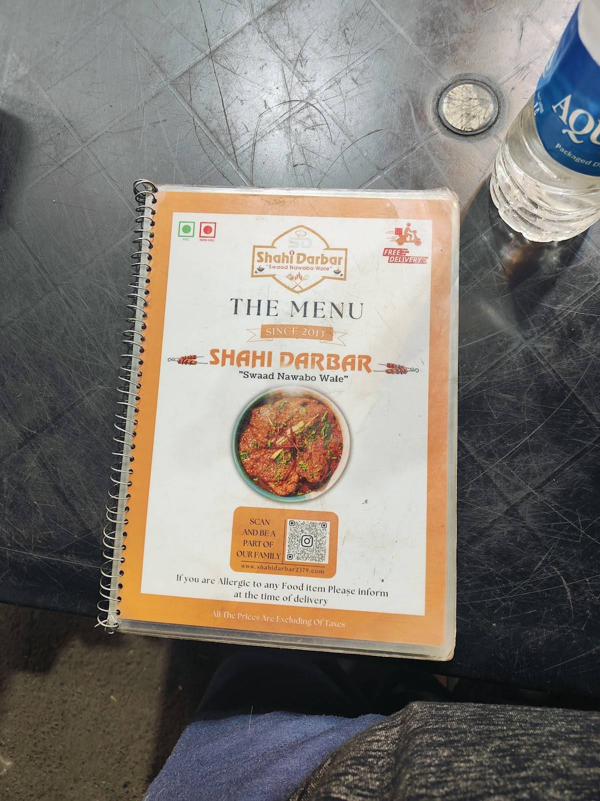 Menu at Shahi Darbar, Dhanbad, RC6V+HM5