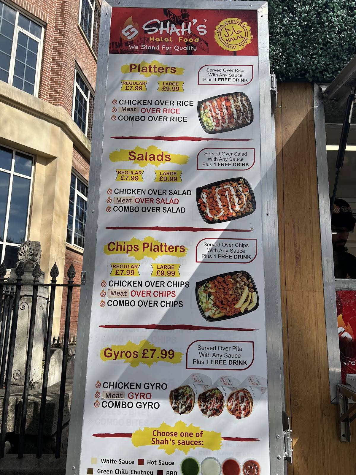 Menu at Shah's Halal Food, London, Near