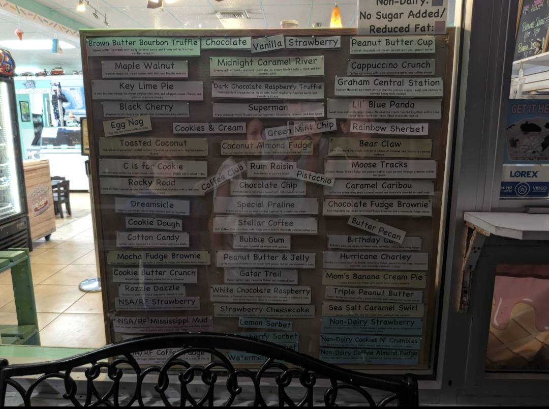 Menu at Shark Shack Sweets restaurant, Palm City