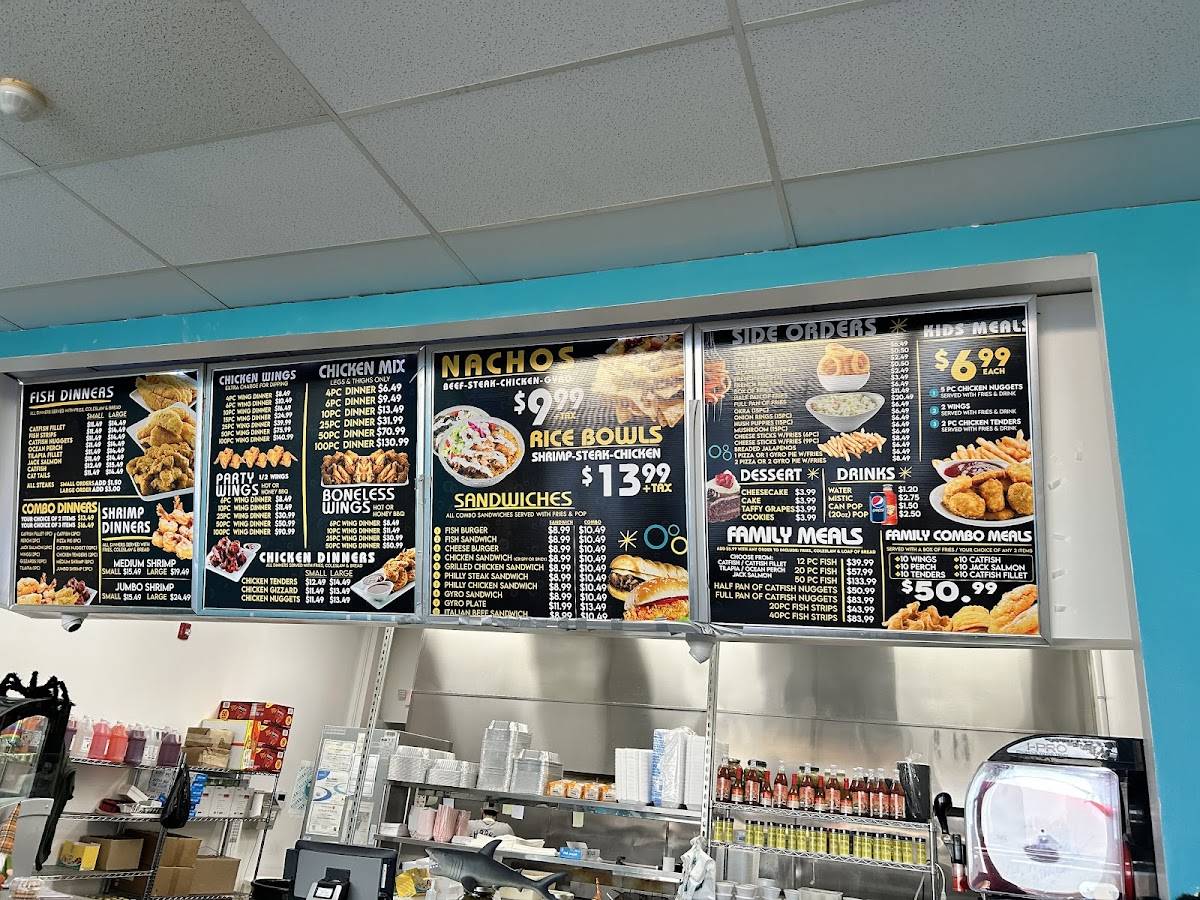 Menu at Sharks Fish and Chicken fast food, Crest Hill