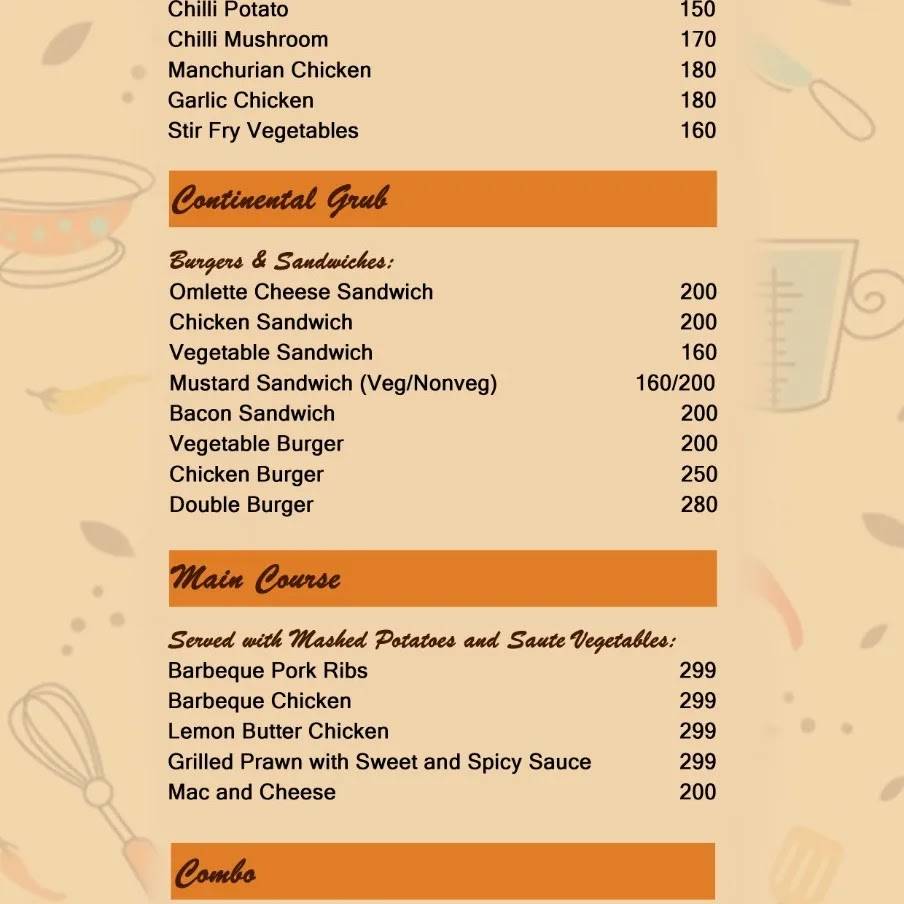Menu at THE WHOO restaurant & HOMESTAY, Shillong