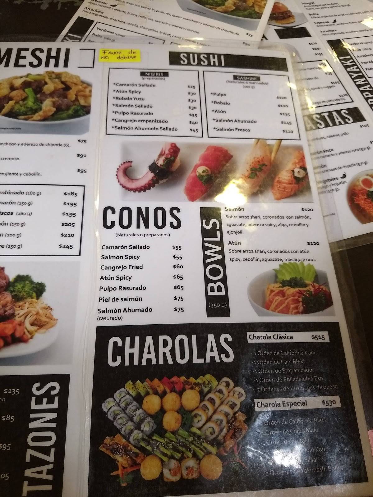 Carta del restaurante Shirushi Aragón, Ecatepec, Plaza Aragon