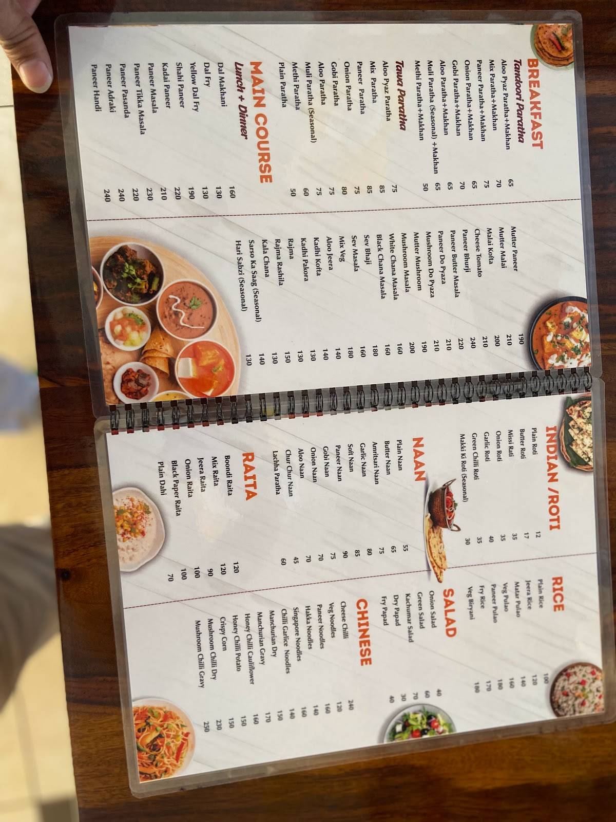 Menu at Shri Ganga Nagar Vaishno Dhaba, Banur