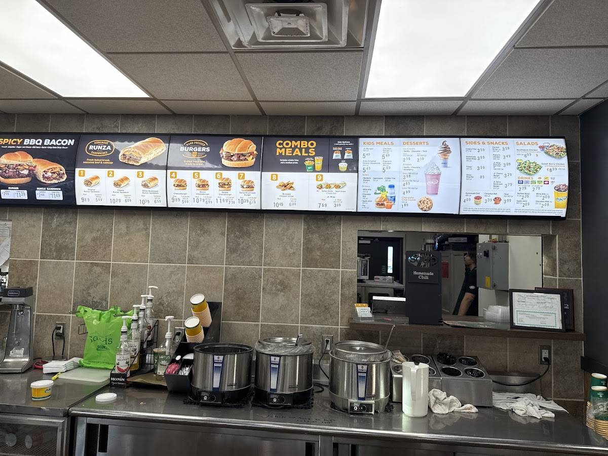 Menu at Runza Restaurant, Sidney