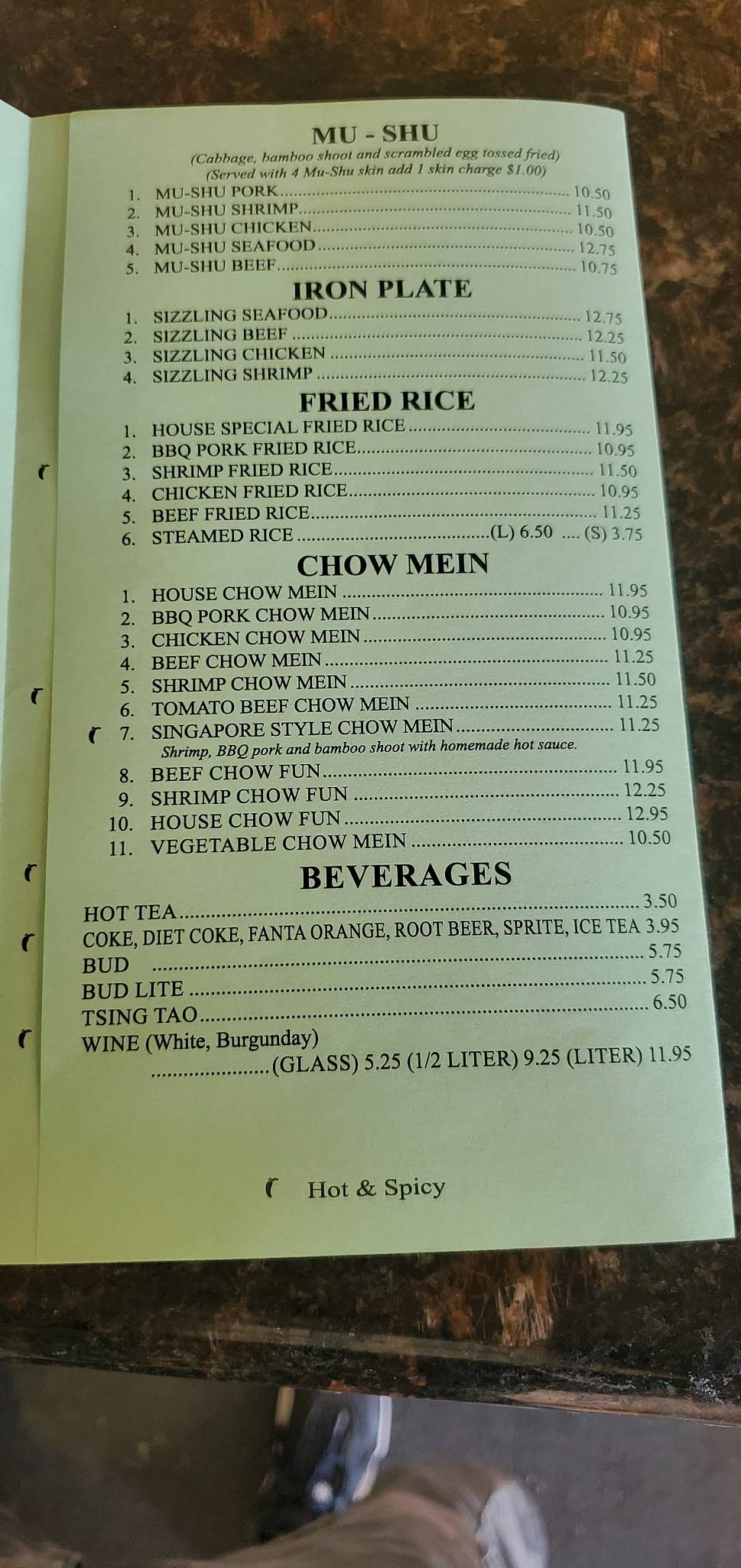 Menu at Silver River Restaurant, Oakley