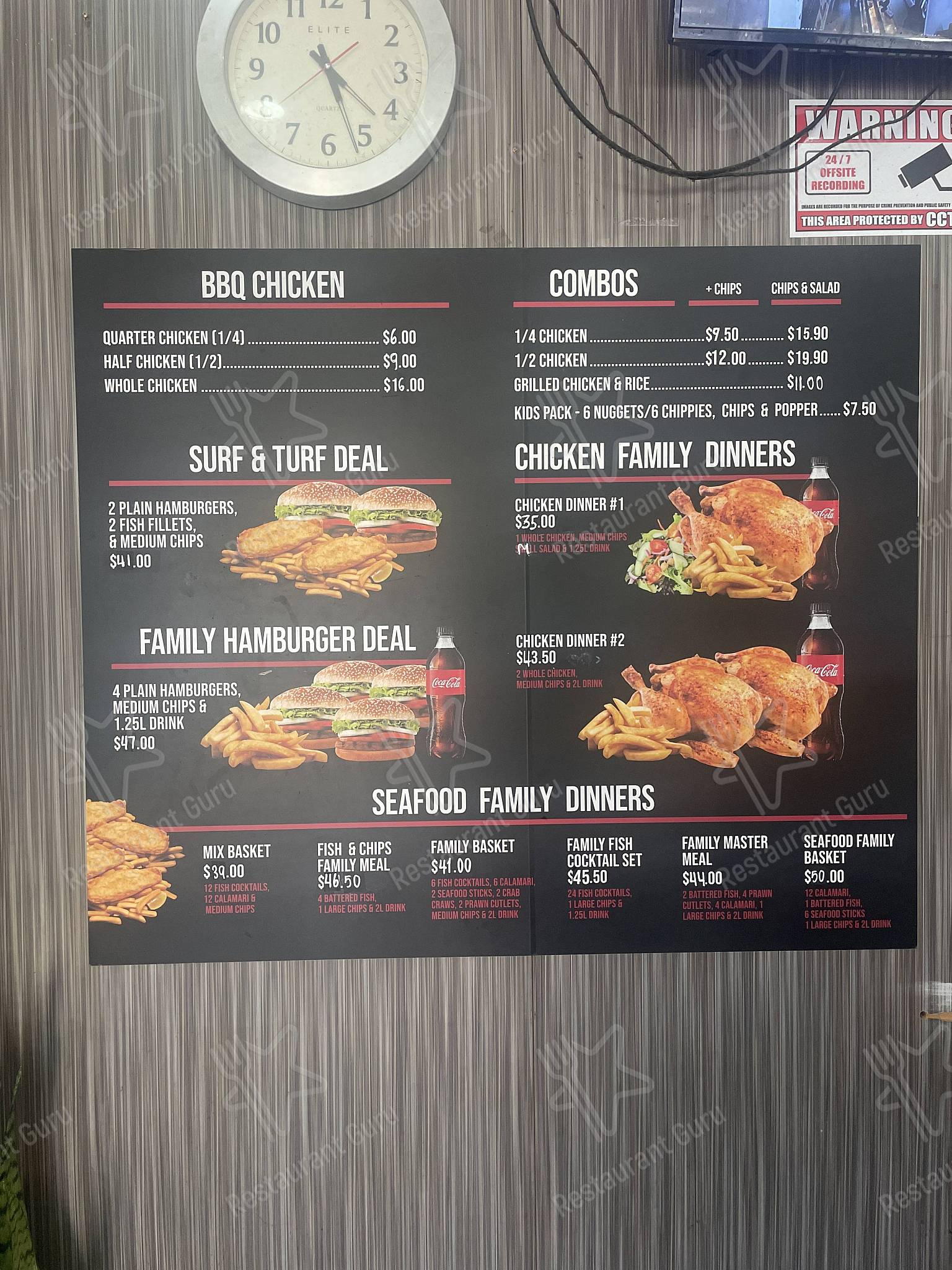 Menu at Simos Take Away fast food, Colyton