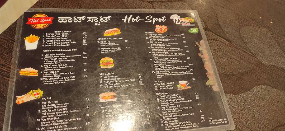 Menu at Hot spot, Sindhanur