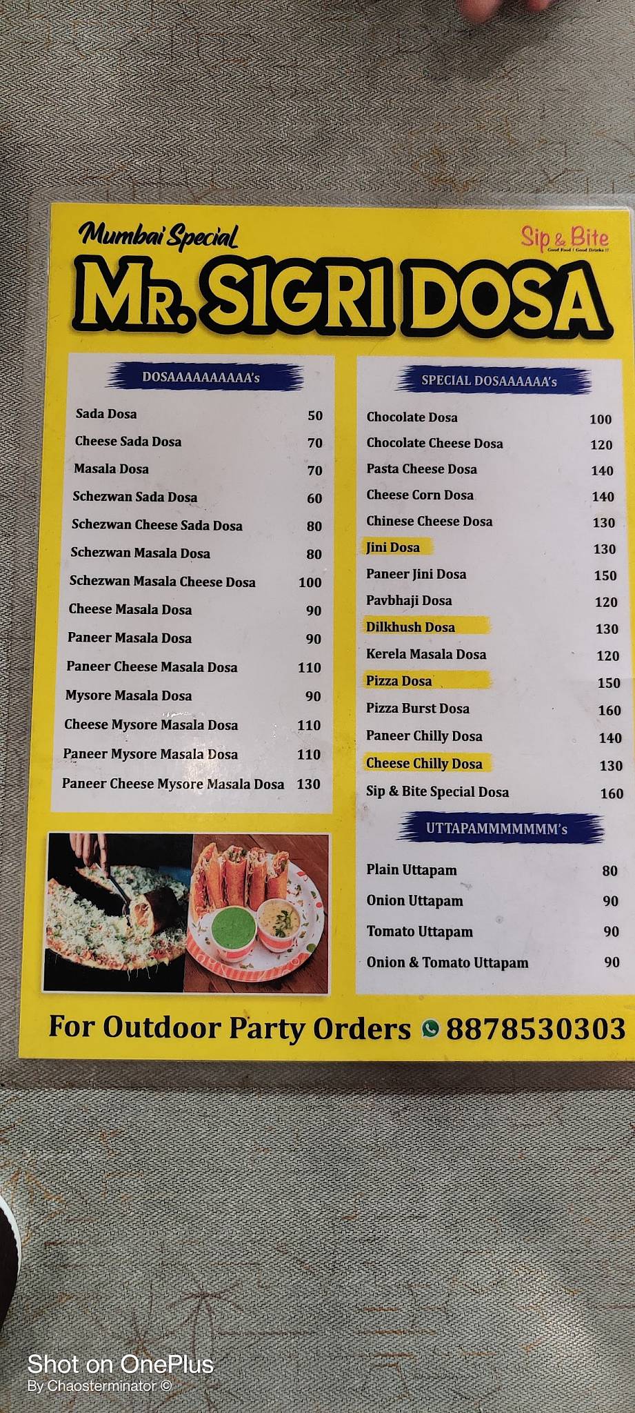 Menu at Sip & Bite cafe, Raipur