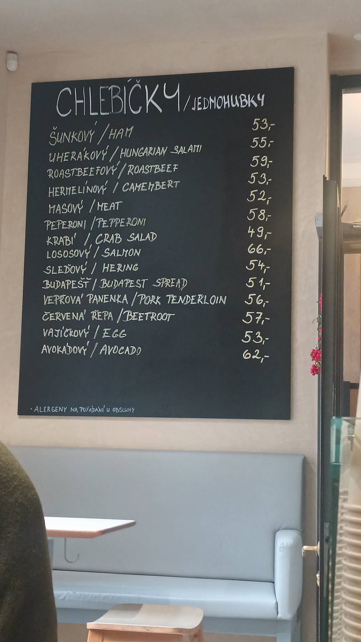 Menu at Sisters Bistro v Dlouhé pub & bar, Prague, 39