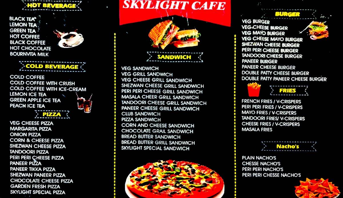 Menu at Skylight Cafe, Nashik, Meri - Rasbihari Link Rd