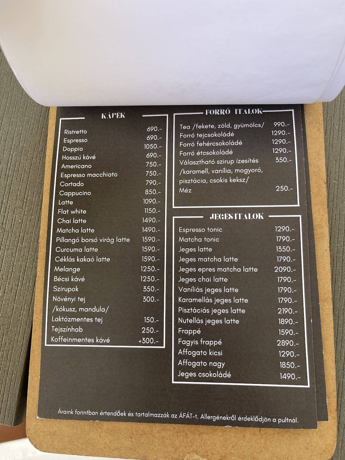 Menu at Smith Café & Brunch restaurant, Szeged