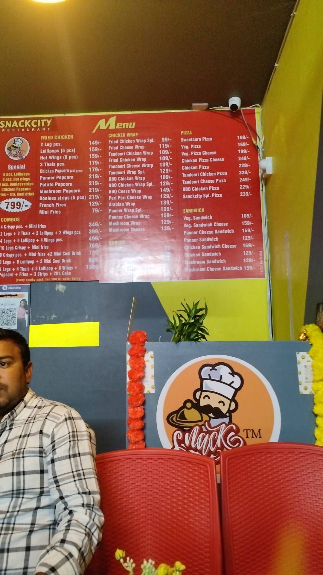 Menu at Snack City, Kadapa, Kadapa