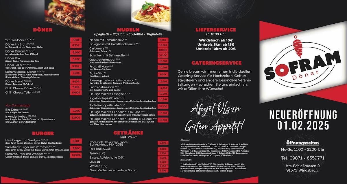 Speisekarte von Sofram - Original Türkisch & Italienisch restaurant ...