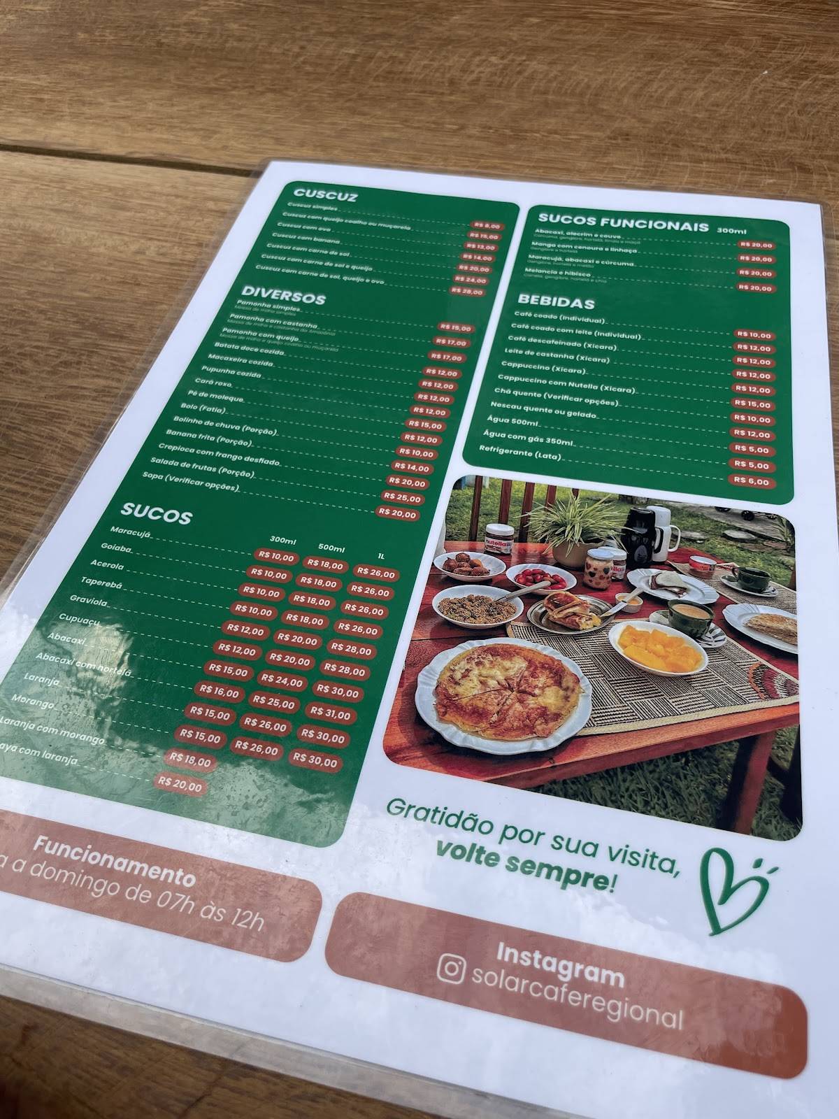 Menu em Solar Café Regional, Manaus