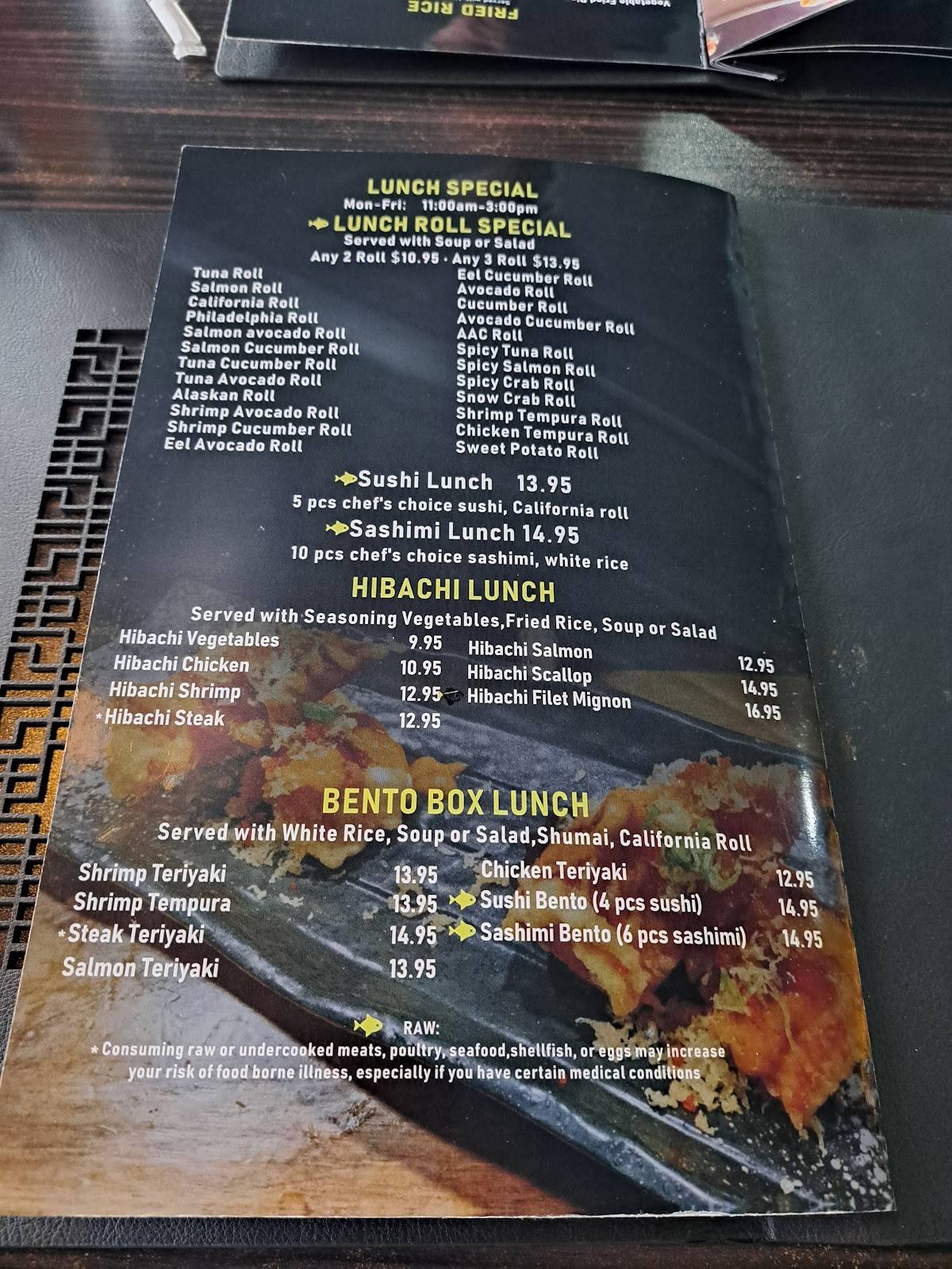 Menu at Sora Sushi & Steak House restaurant, Clinton