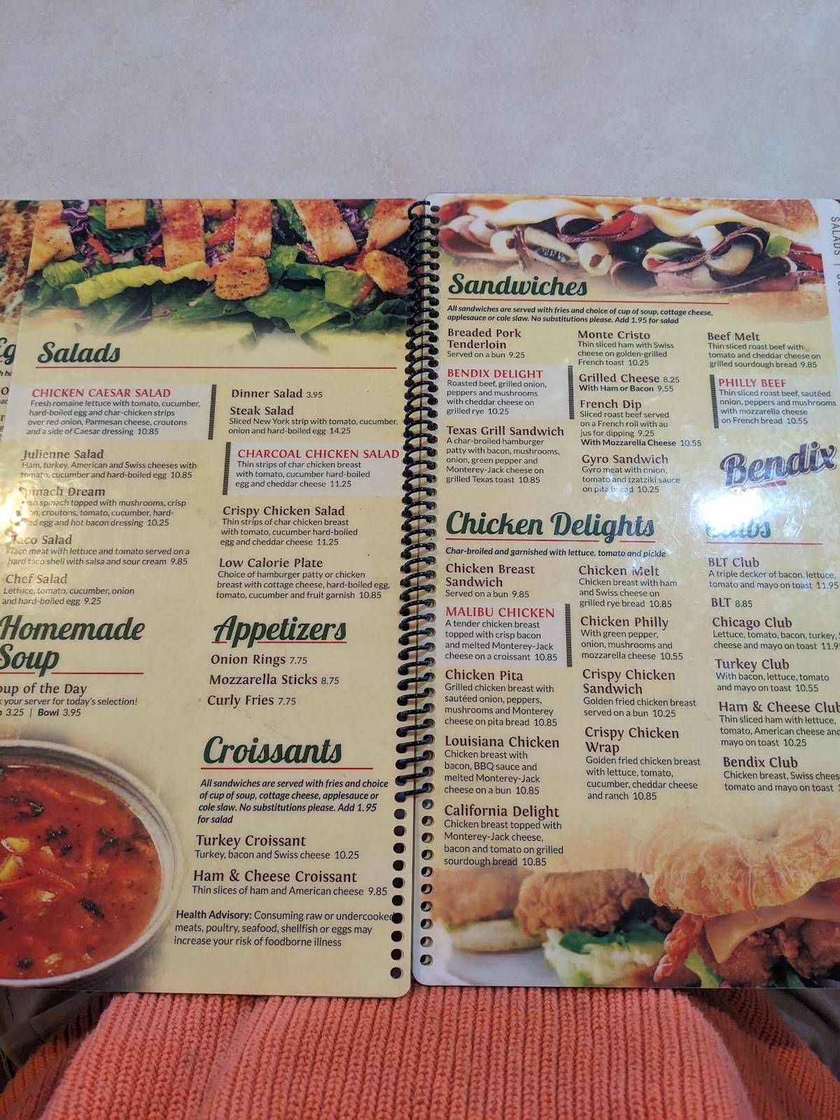 Menu at Bendix Restaurant Family Dining, South Bend, W Western Ave