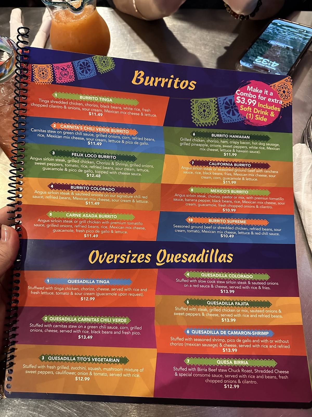 Menu at TACO FELIX 2 restaurant, Southaven