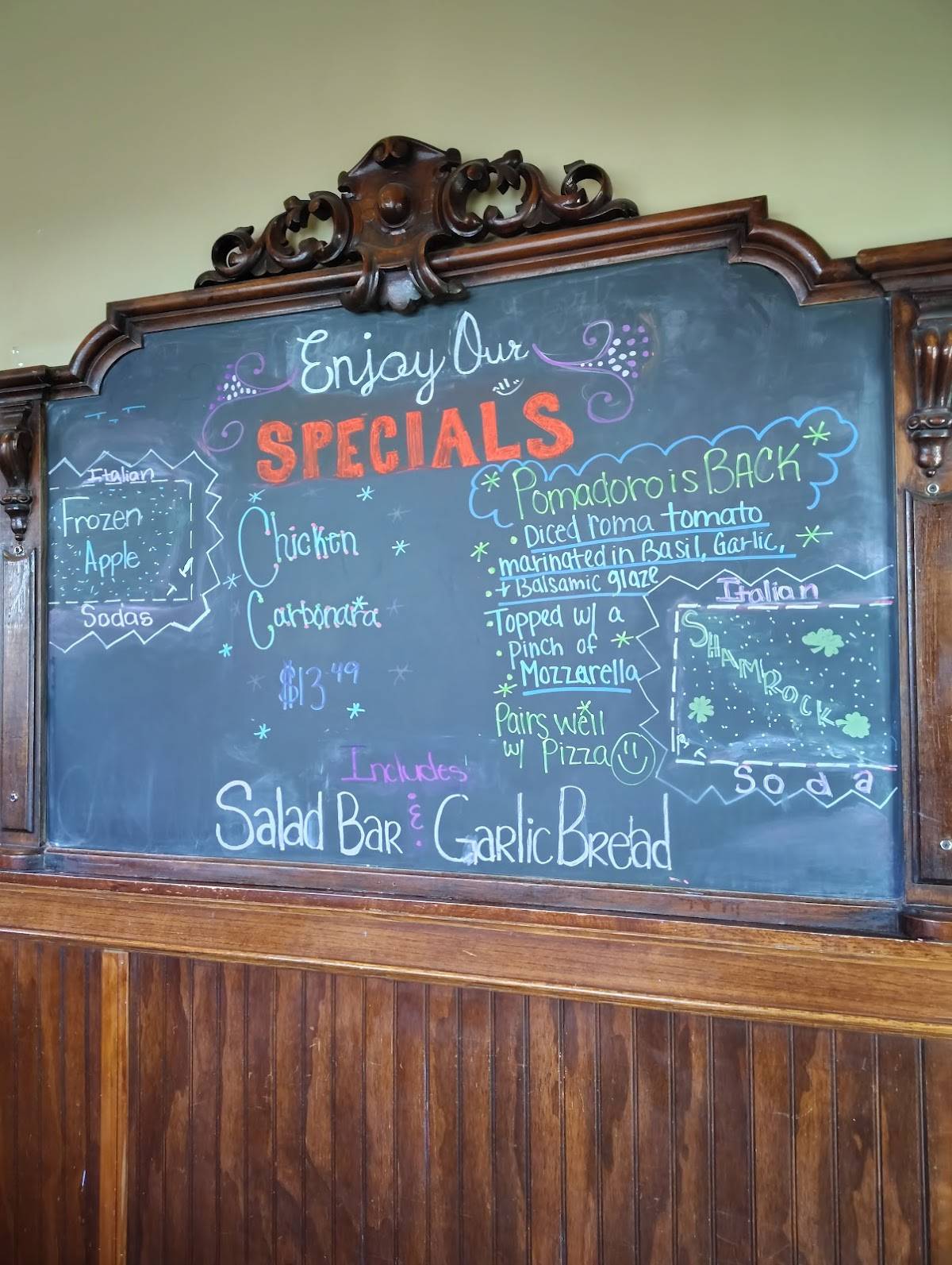 Menu at Spaghetti Works restaurant, Ralston, Park Dr